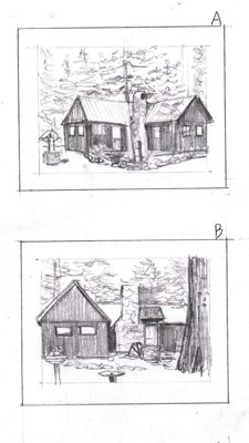 Pencil Drawing of Wilsonia Cabin | The Cabins of Wilsonia